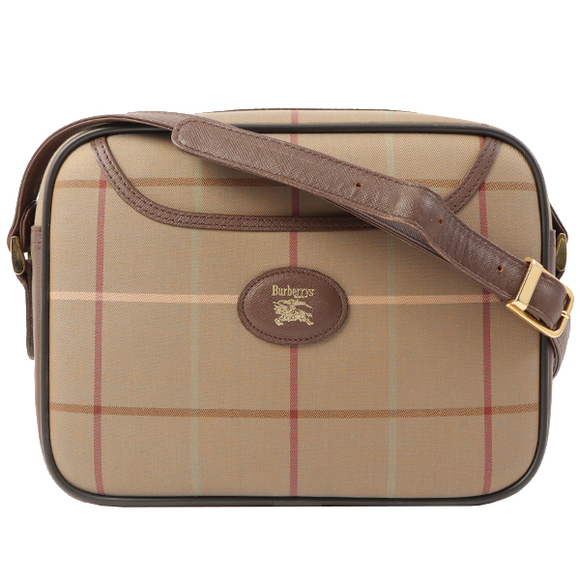Burberry | Bags | Burberry Check Pattern Logo Embossed Shoulder Bag ...
